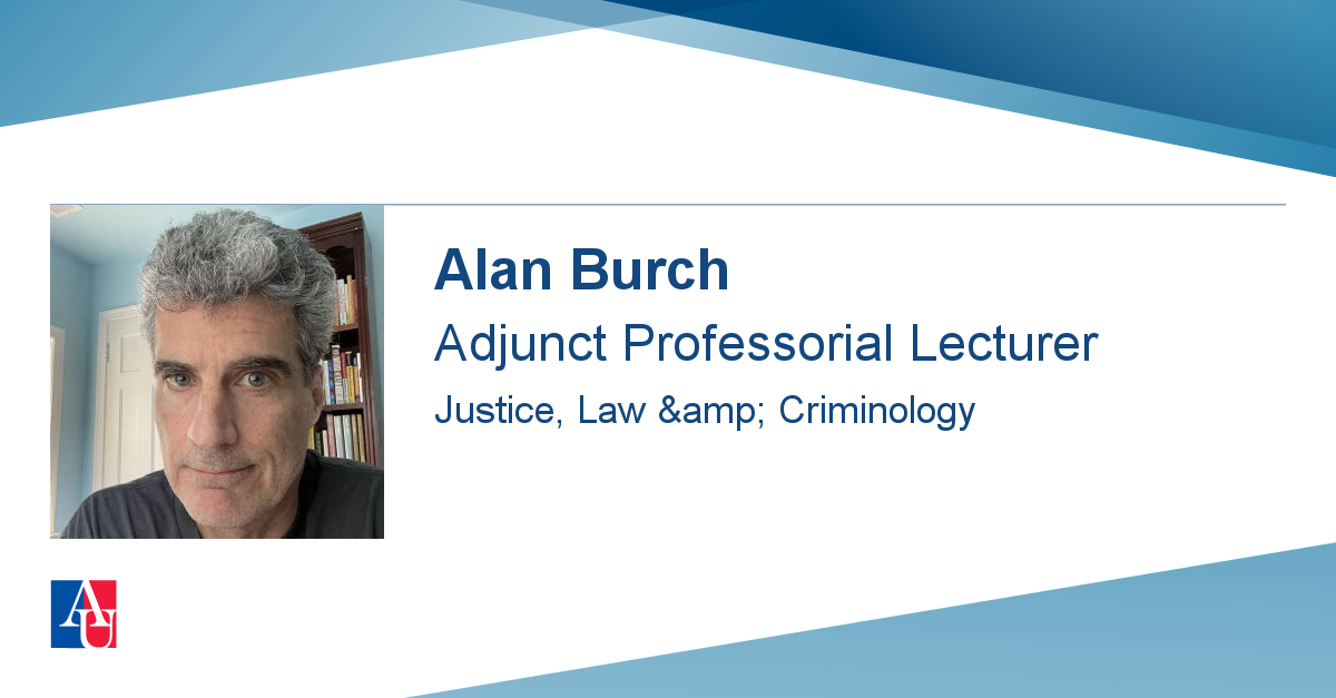 Profile Alan Burch | School of Public Affairs | American University