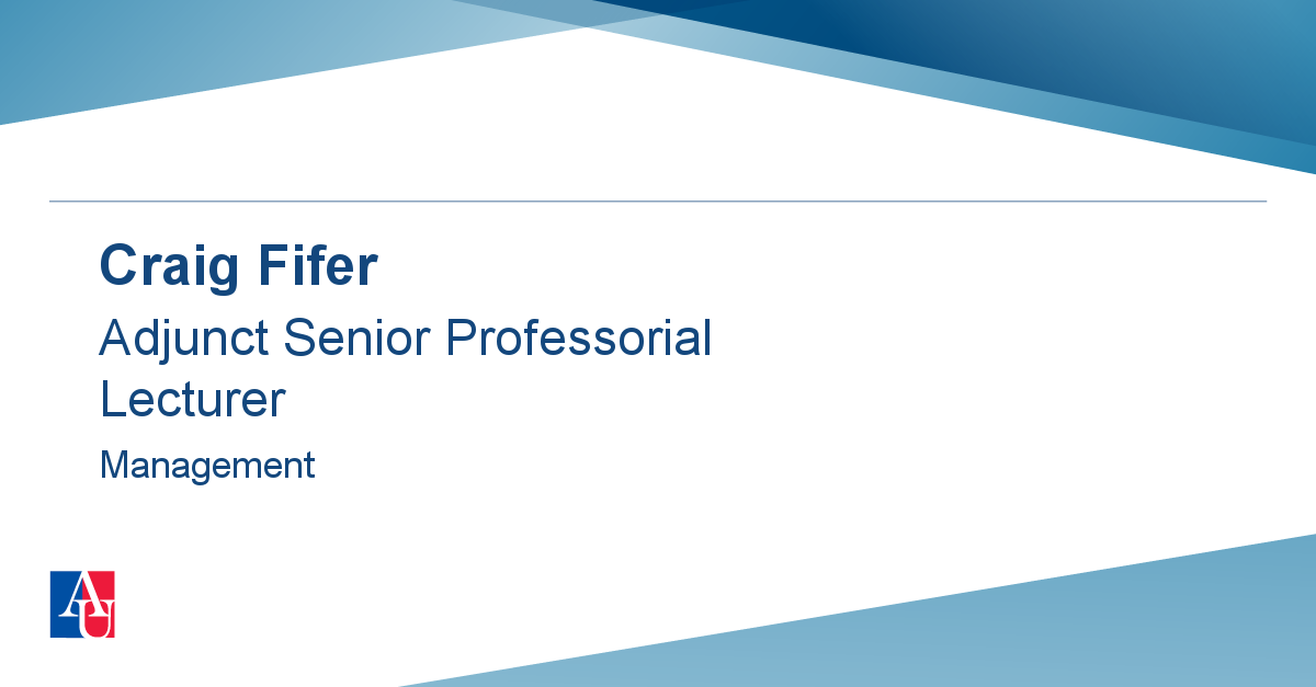 Profile Craig Fifer | American University, Washington, DC