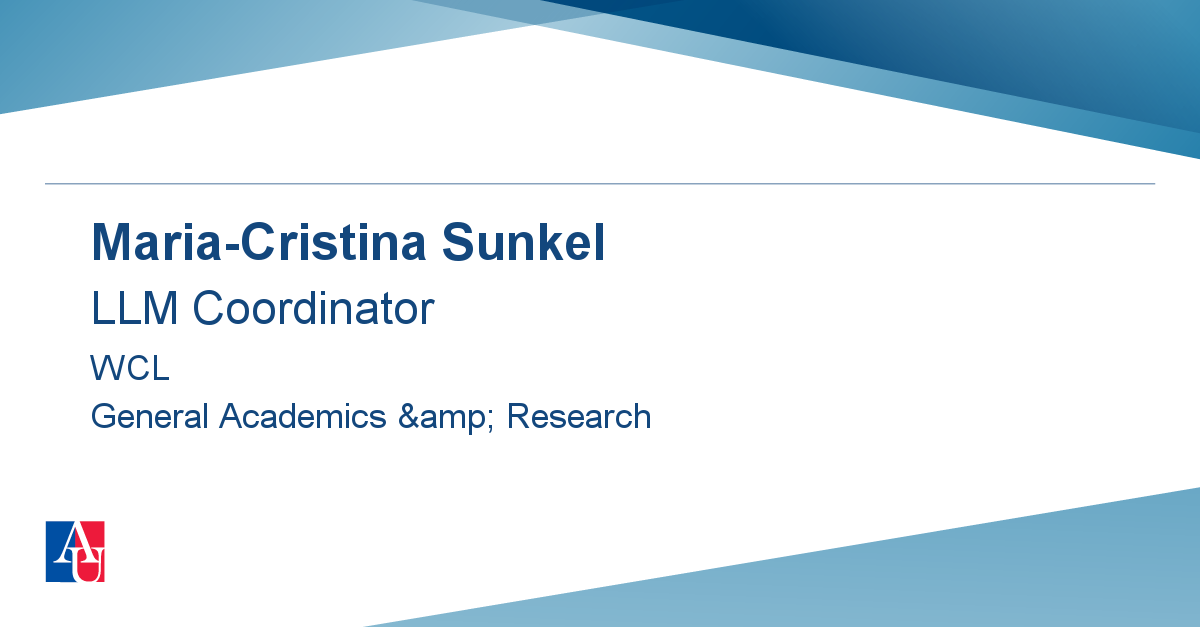 Profile Maria-Cristina Sunkel | American University, Washington, DC