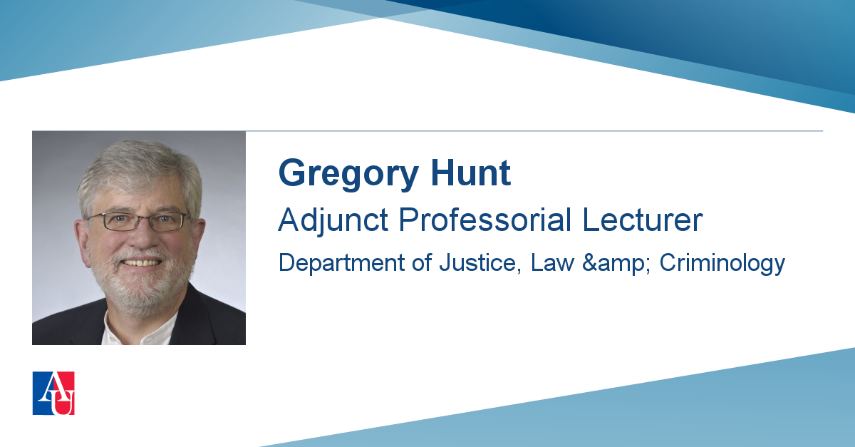 Faculty Profile: Gregory Hunt | School of Public Affairs | American ...
