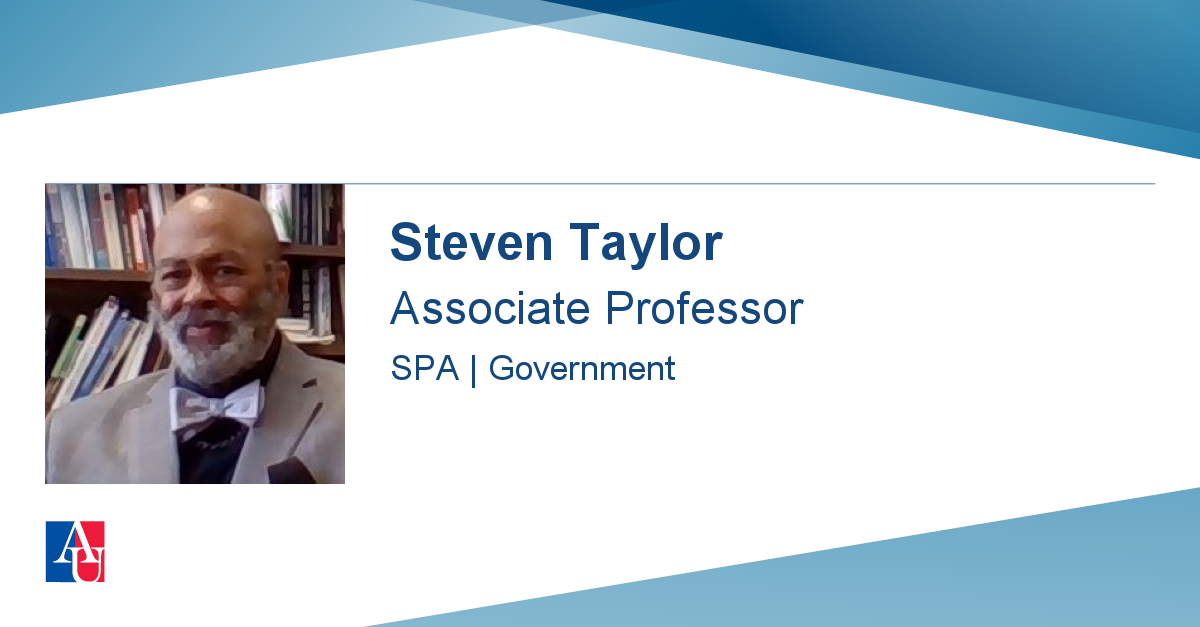 Faculty Profile: Steven Taylor | School of Public Affairs | American ...