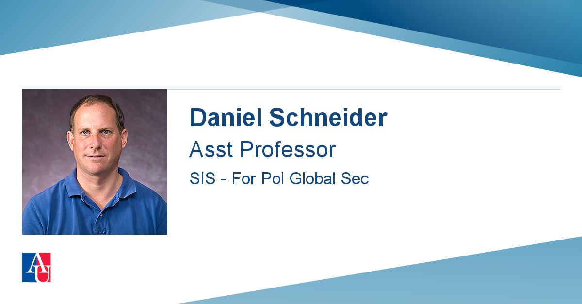 Faculty Profile: Daniel Schneider | School of International Service ...