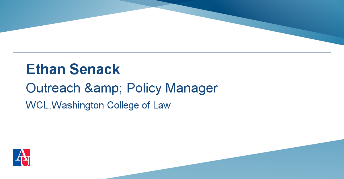 Profile Ethan Senack | American University, Washington, DC