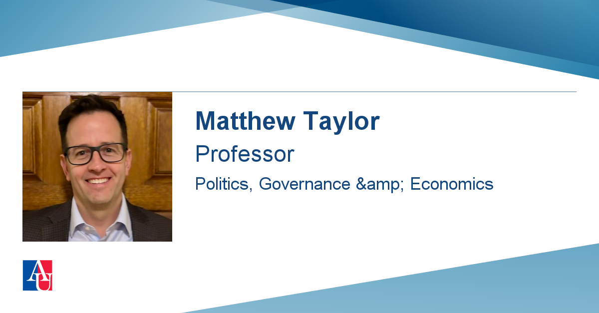 Faculty Profile: Matthew Taylor | School of International Service ...