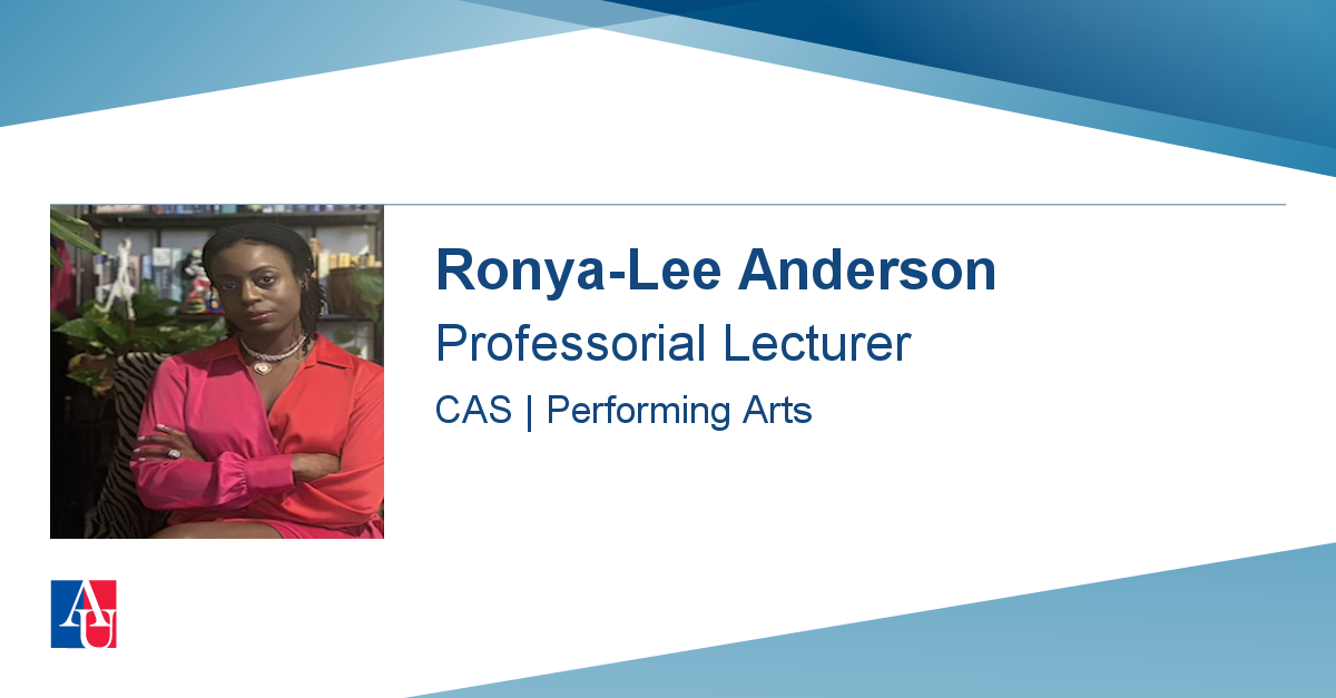 Profile Ronya-Lee Anderson | American University, Washington, DC