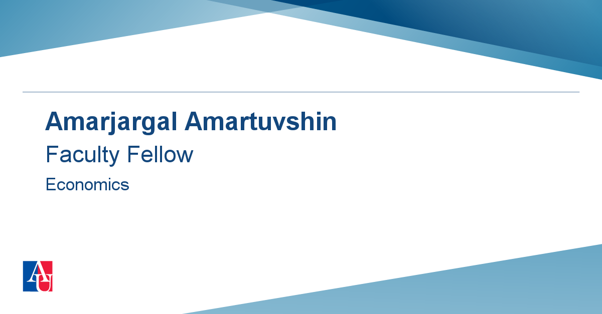 Profile Amarjargal Amartuvshin | American University, Washington, DC