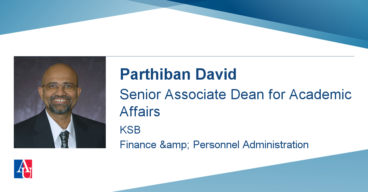 Faculty Profile: Parthiban David | American University, Washington, DC