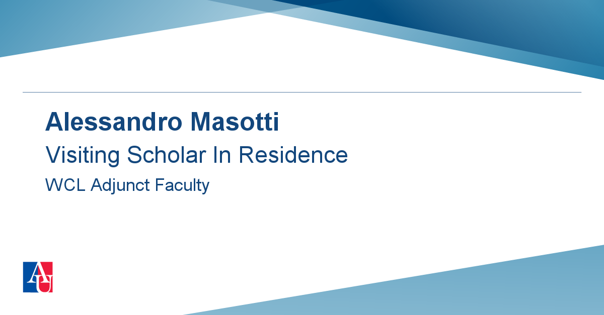 Profile Alessandro Masotti | American University, Washington, DC