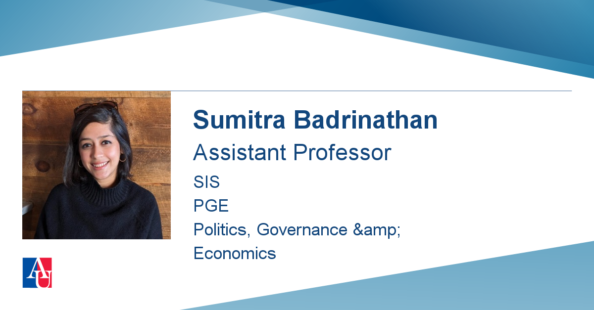 Profile Sumitra Badrinathan | School of International Service ...