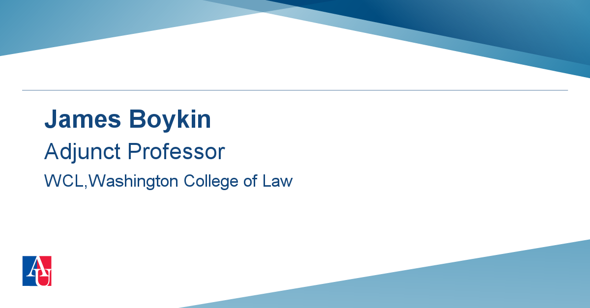 Profile James Boykin | American University, Washington, DC