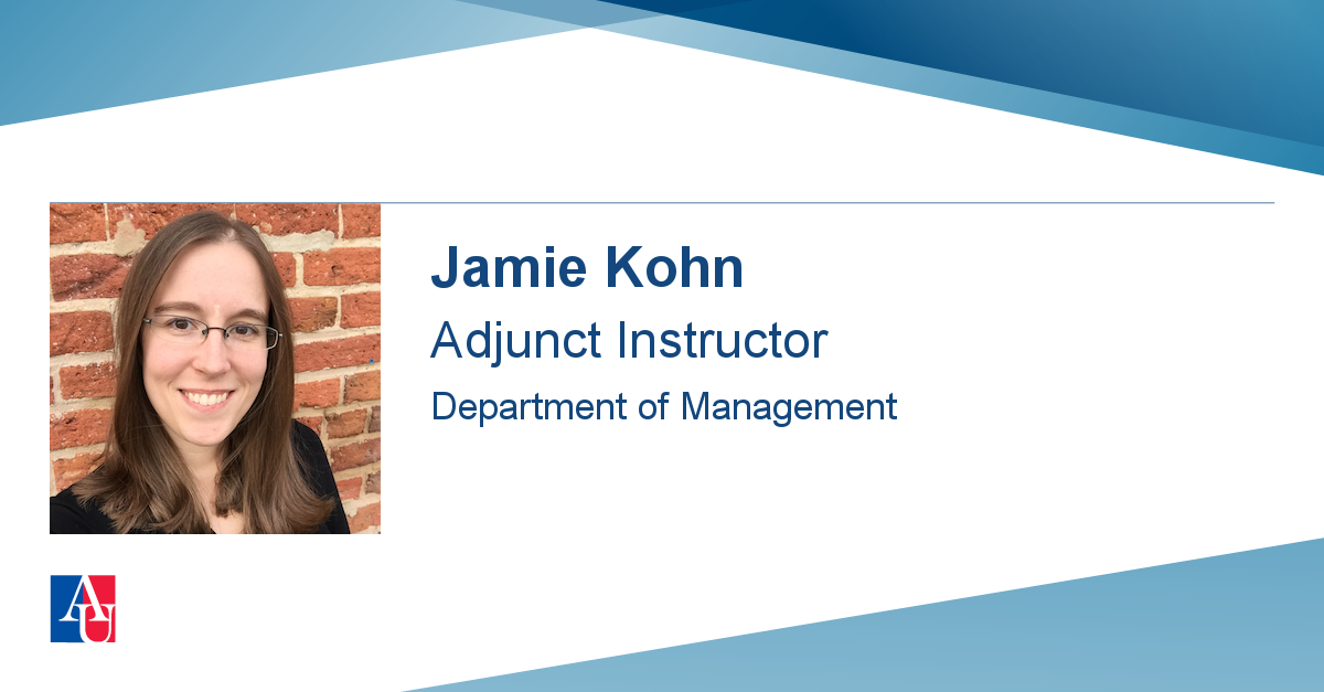 Faculty Profile: Jamie Kohn | American University, Washington, DC