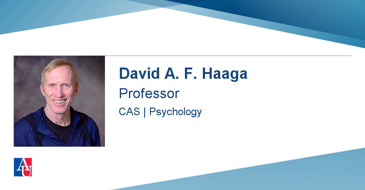Faculty Profile: David Haaga | American University, Washington, DC