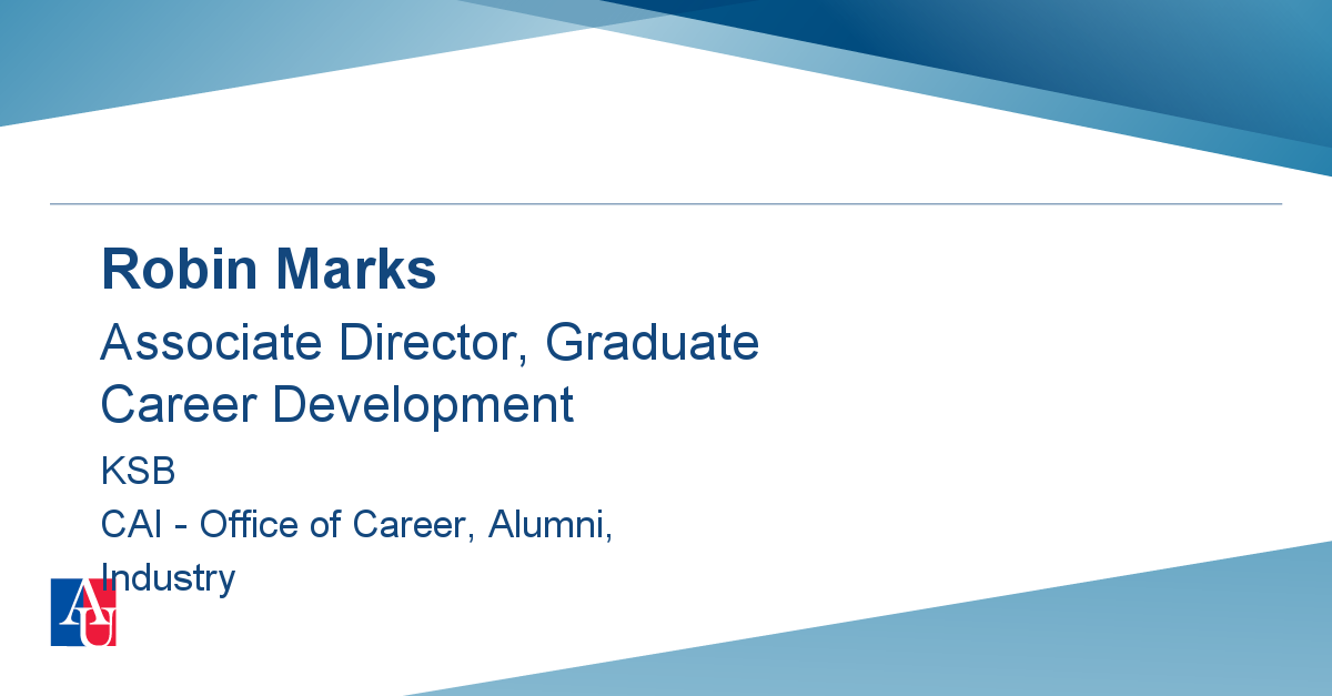 Profile Robin Marks | American University, Washington, DC