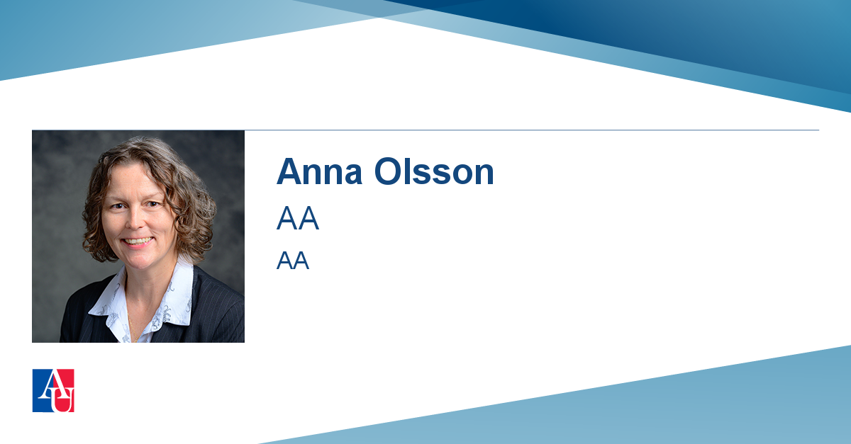 Staff Profile: Anna Olsson | American University, Washington, DC