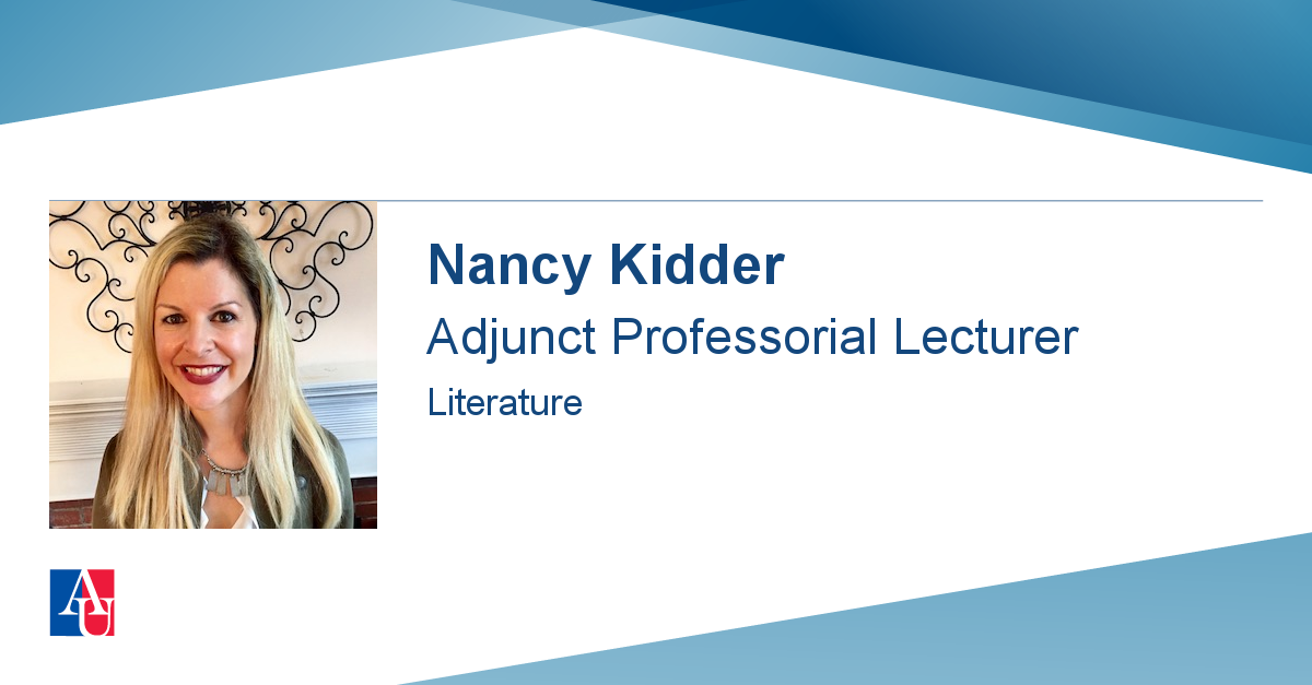 Faculty Profile: Nancy Kidder | American University, Washington, DC