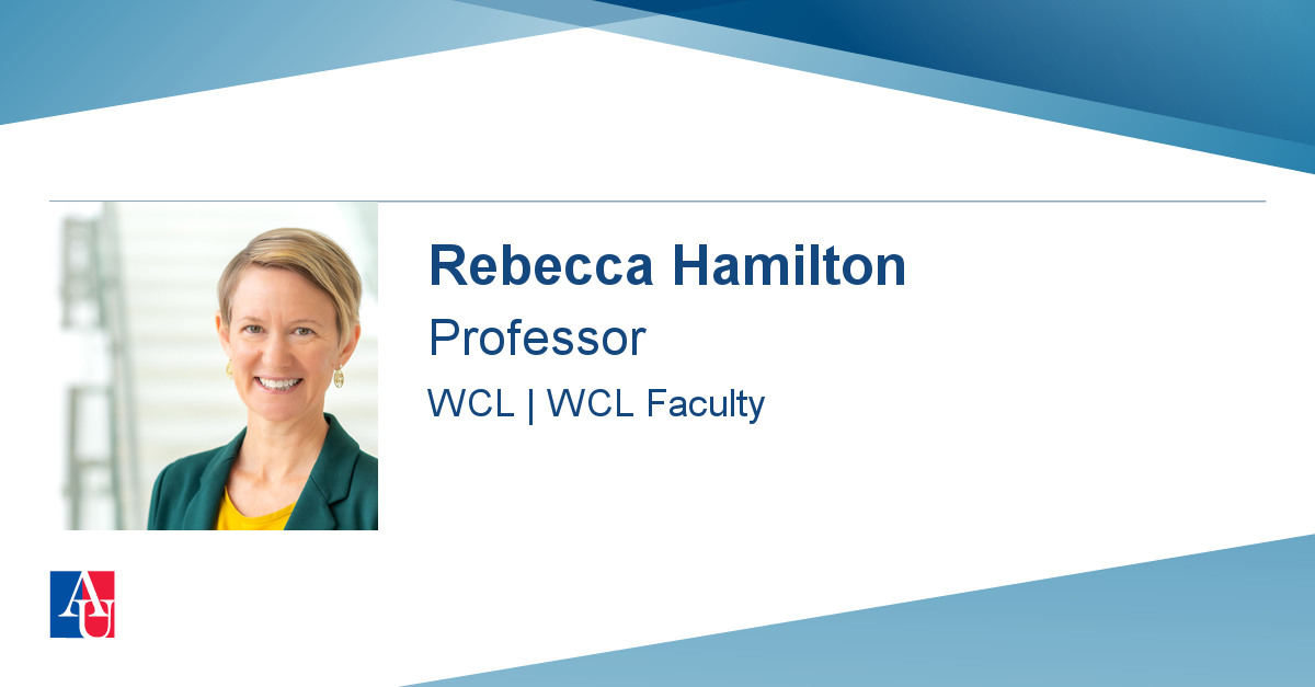 Profile Rebecca Hamilton | American University, Washington, DC