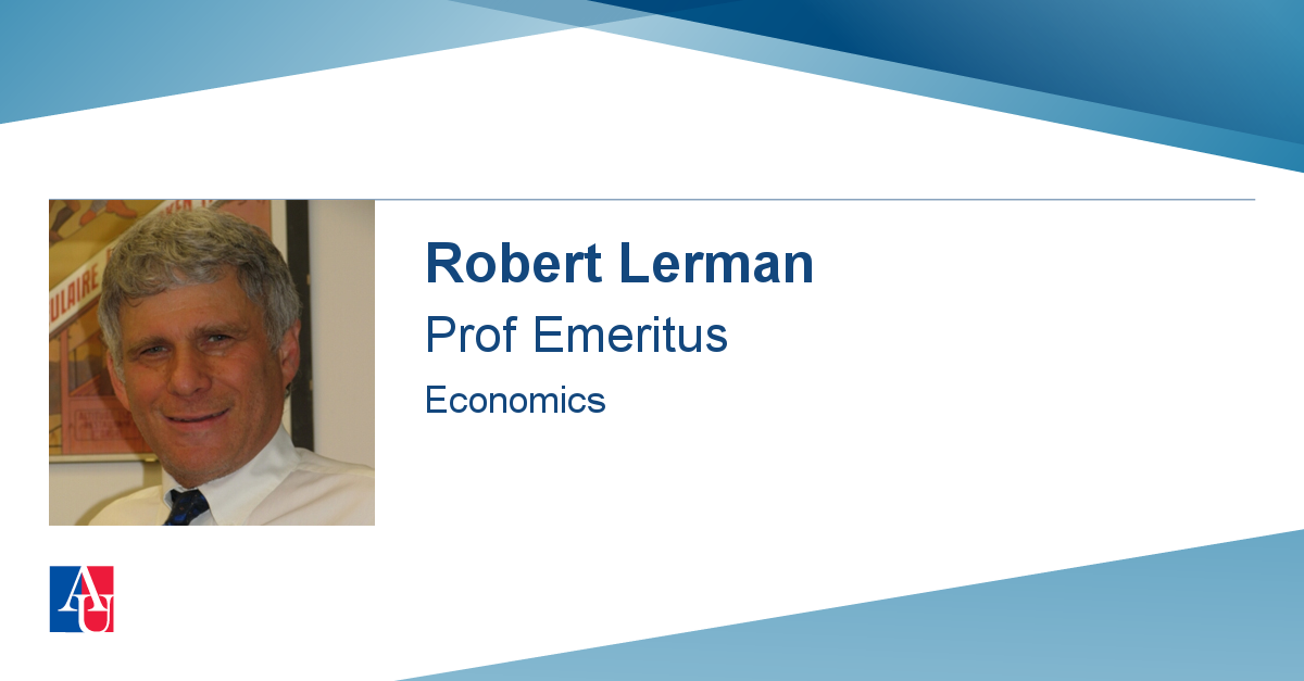 Faculty Profile: Robert Lerman | American University, Washington, DC