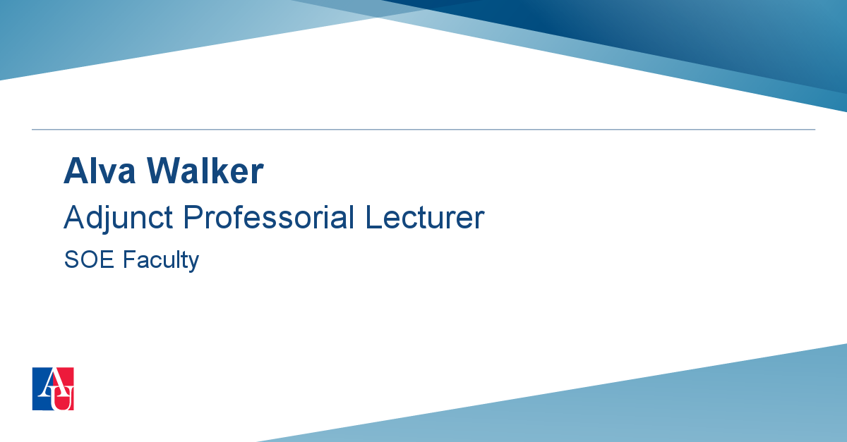 Profile Alva Walker | American University, Washington, DC