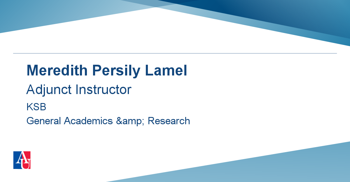 Faculty Profile: Meredith Persily Lamel | School of Public Affairs ...