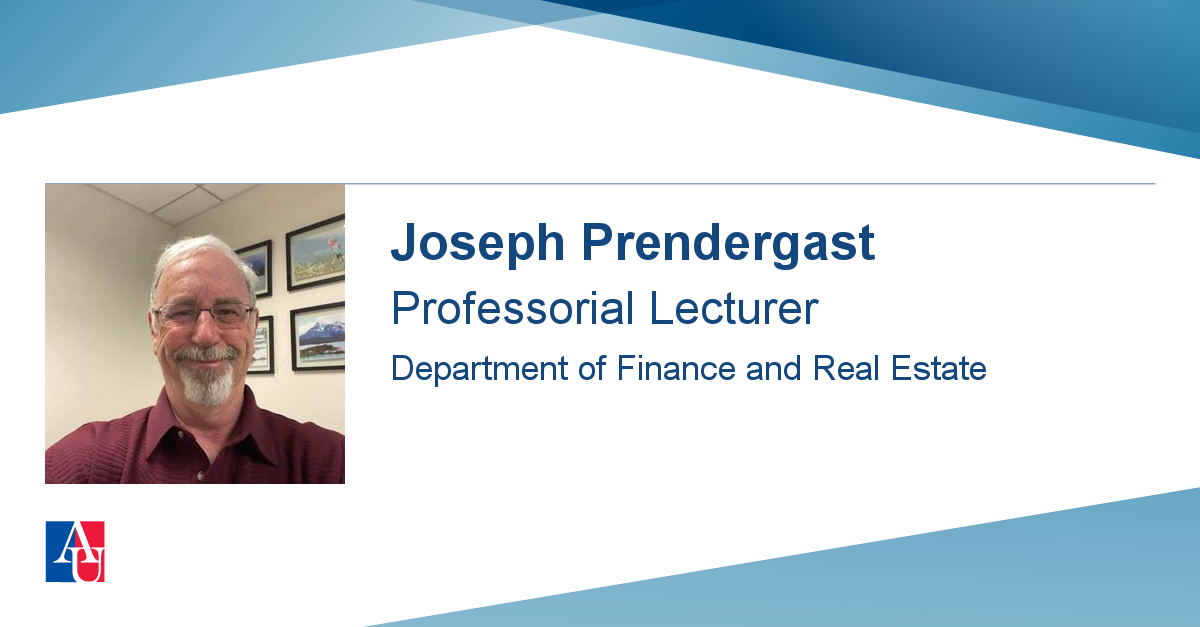 Profile Joseph Prendergast | American University, Washington, DC