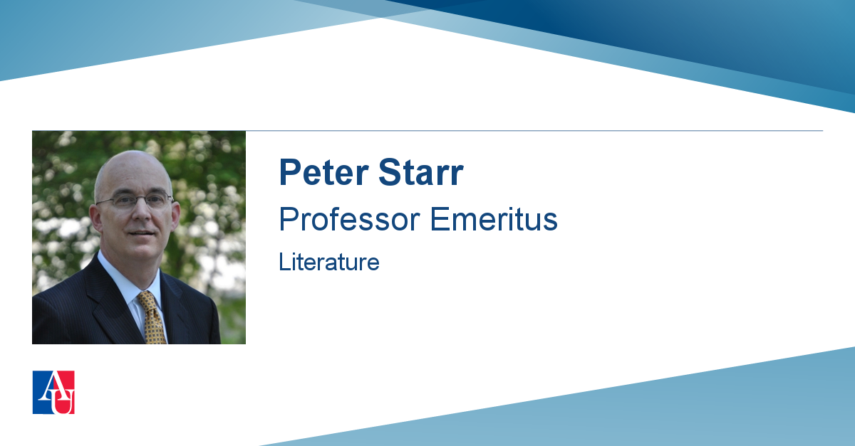 Faculty Profile: Peter Starr | American University, Washington, DC