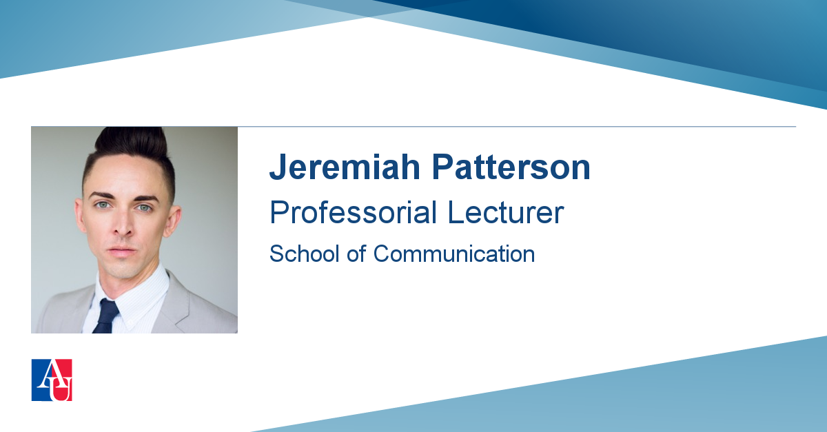 Faculty Profile: Jeremiah Patterson | School of Communication ...