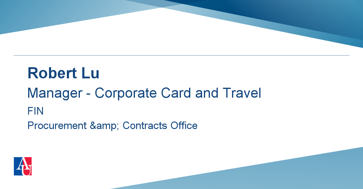 Staff Profile: Robert Lu | American University, Washington, DC