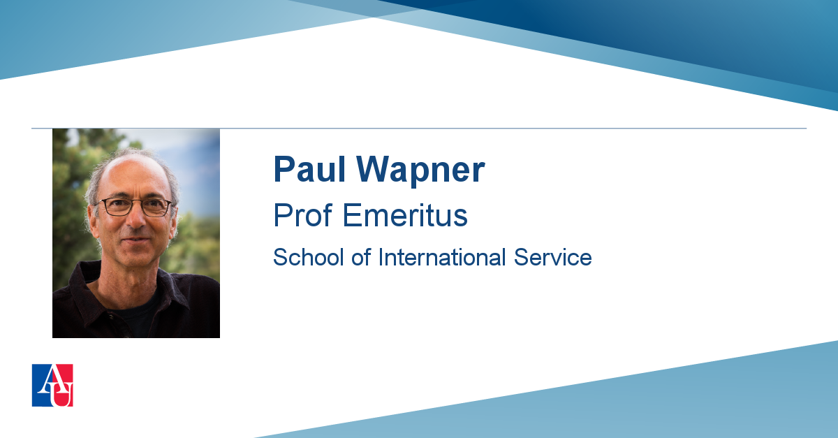 Faculty Profile: Paul Wapner | School of International Service ...