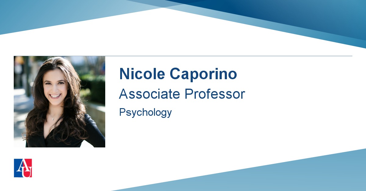 Faculty Profile: Nicole Caporino | American University, Washington, DC