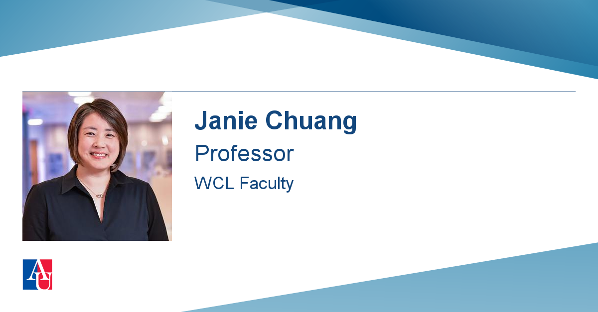 Profile Janie Chuang | American University, Washington, DC