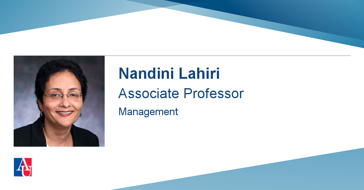 Faculty Profile: Nandini Lahiri | American University, Washington, DC