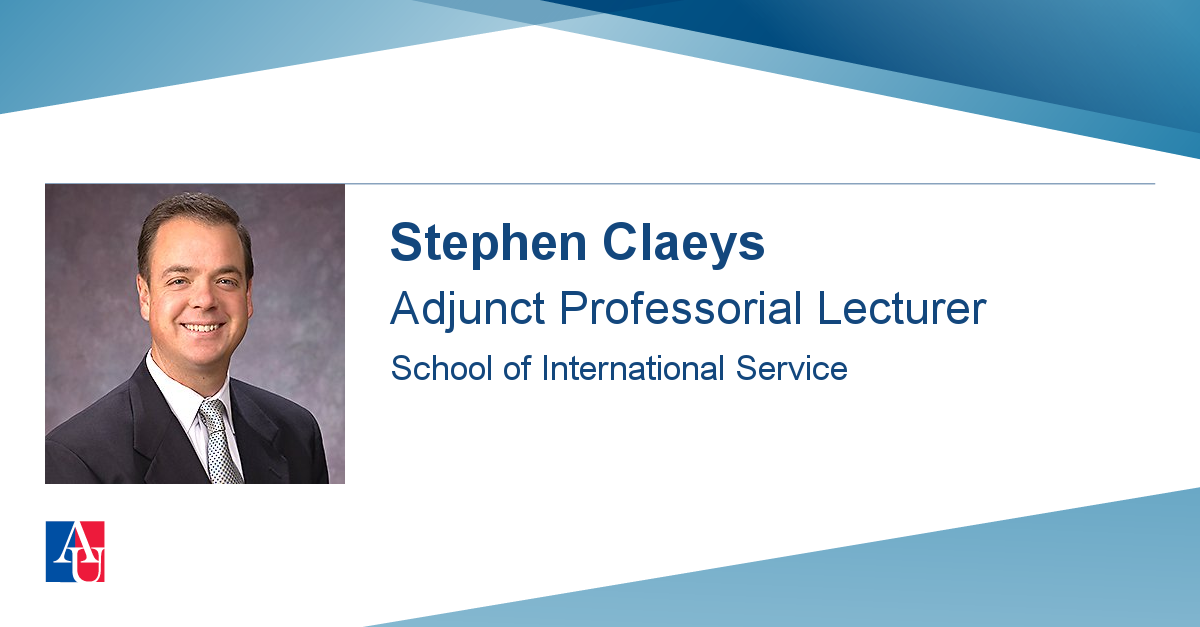 Faculty Profile: Stephen Claeys | School of International Service ...