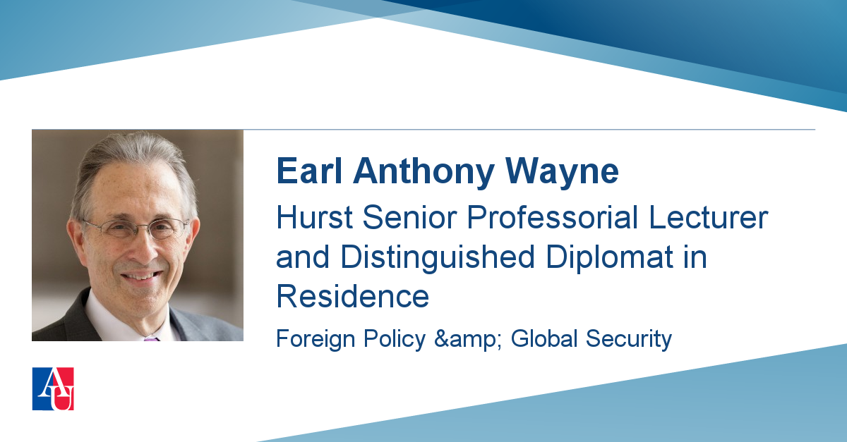 Profile Earl Wayne | School of International Service | American ...