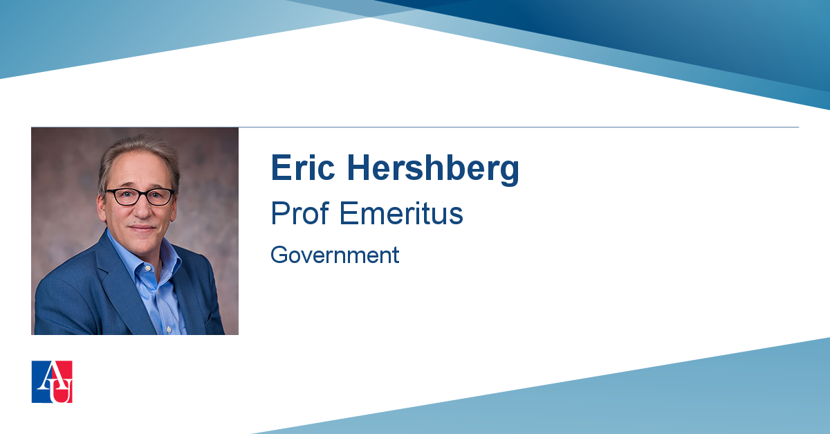 Faculty Profile: Eric Hershberg | School of Public Affairs | American ...