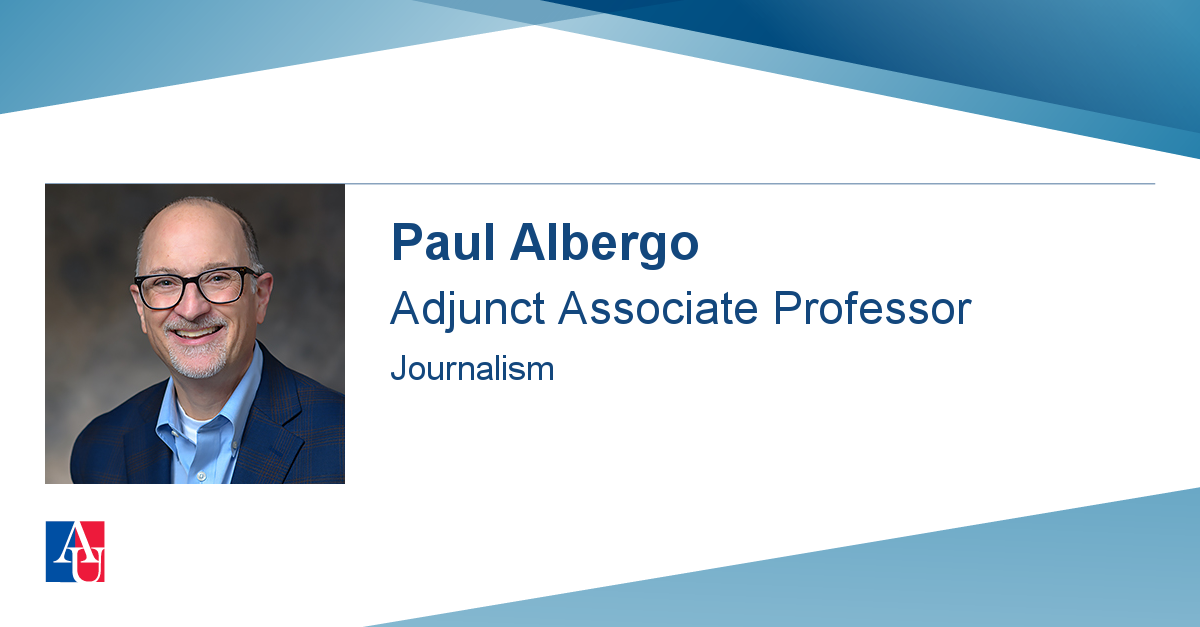 Faculty Profile: Paul Albergo | School of Communication | American ...