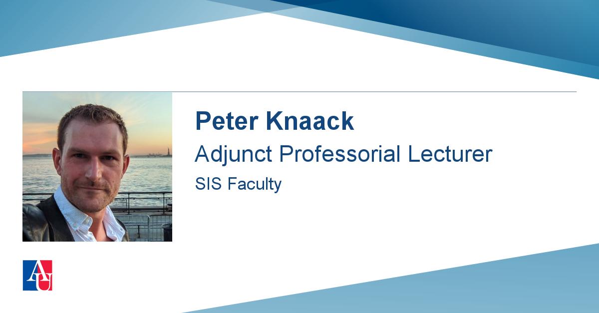 Profile Peter Knaack | School of International Service | American ...