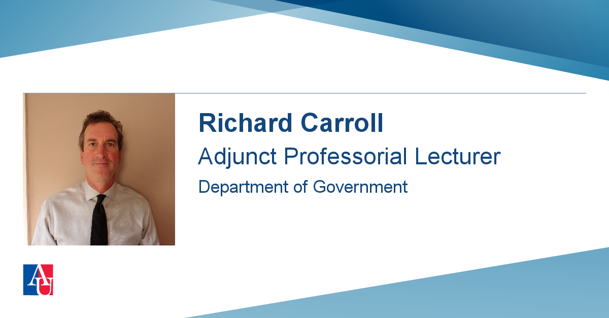 Faculty Profile: Richard Carroll | School of Public Affairs | American ...