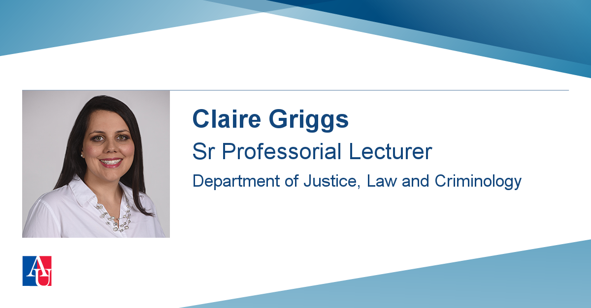 Faculty Profile: Claire Griggs | School of Public Affairs | American ...