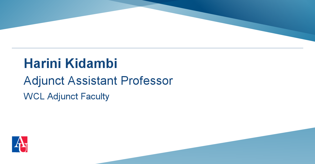 Profile Harini Kidambi | American University, Washington, DC
