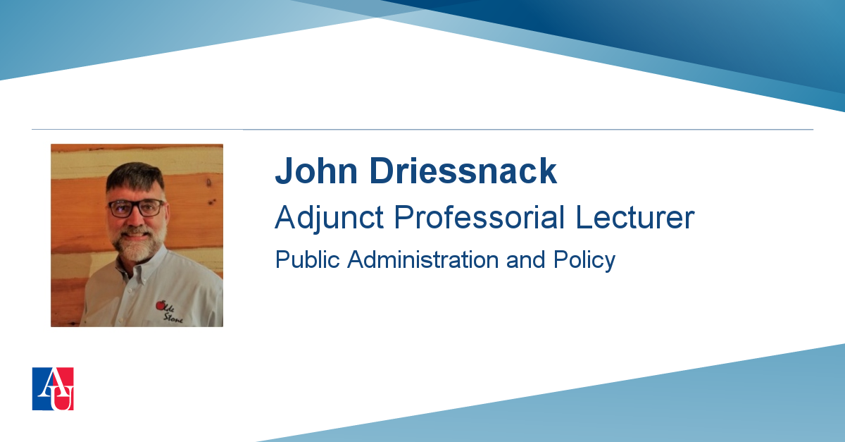 Faculty Profile: John Driessnack | School of Public Affairs | American ...