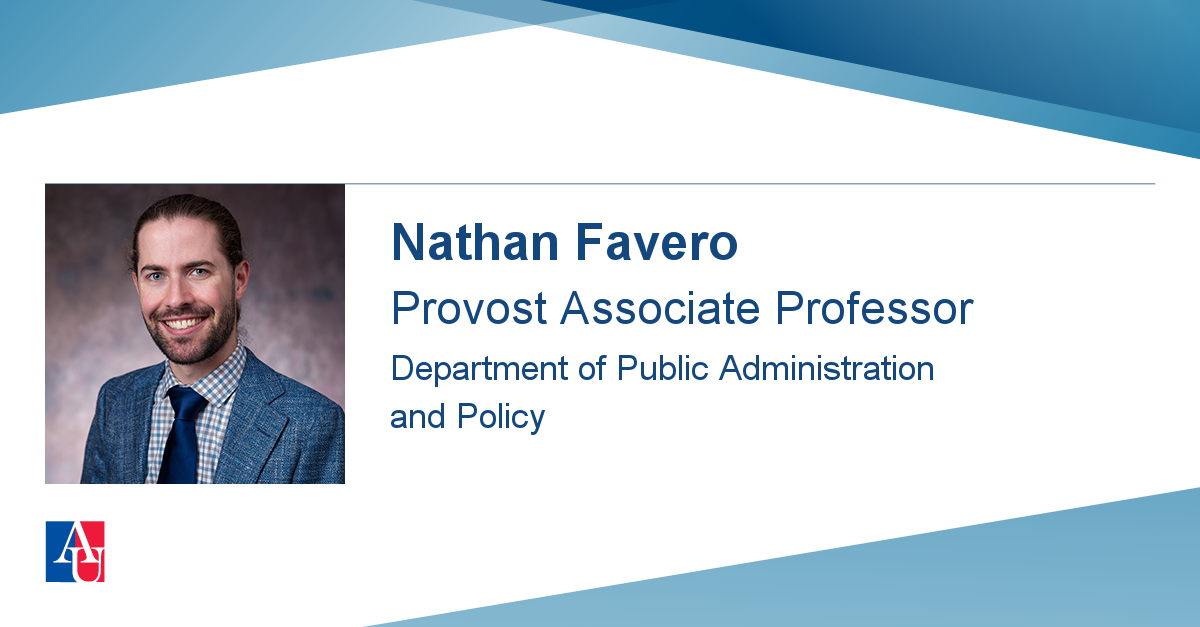 Faculty Profile: Nathan Favero | School of Public Affairs | American ...