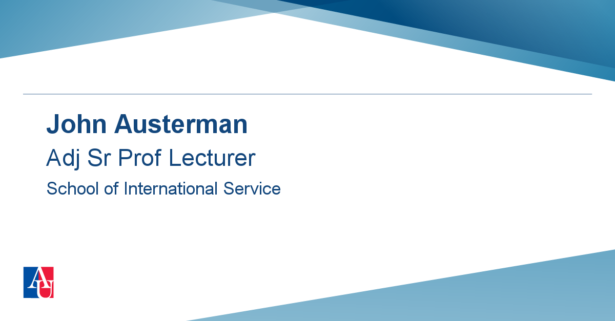 Faculty Profile: John Austerman | School of International Service ...