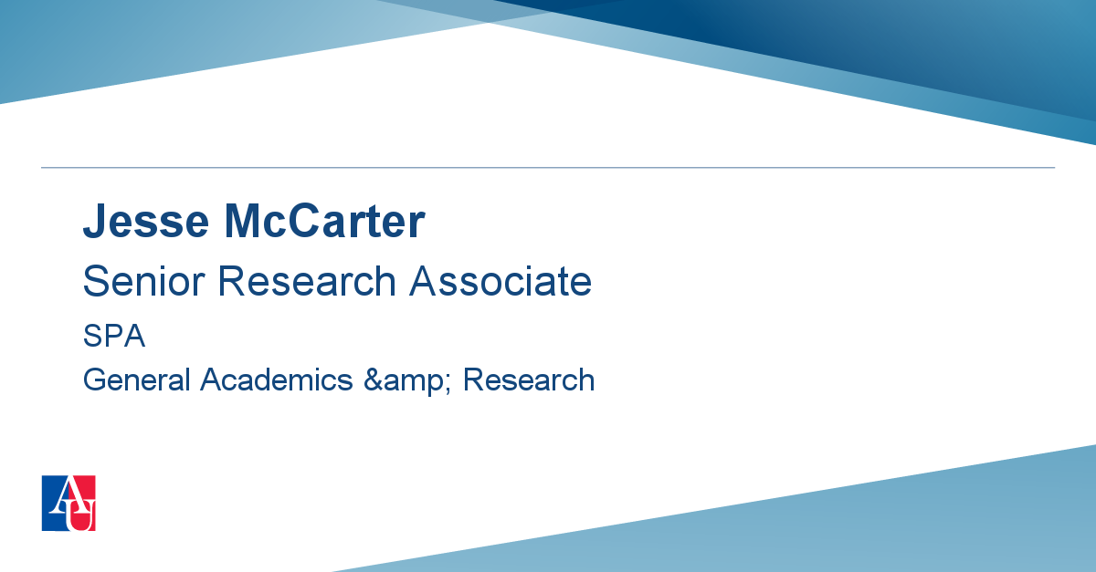 Profile Jesse McCarter | American University, Washington, DC