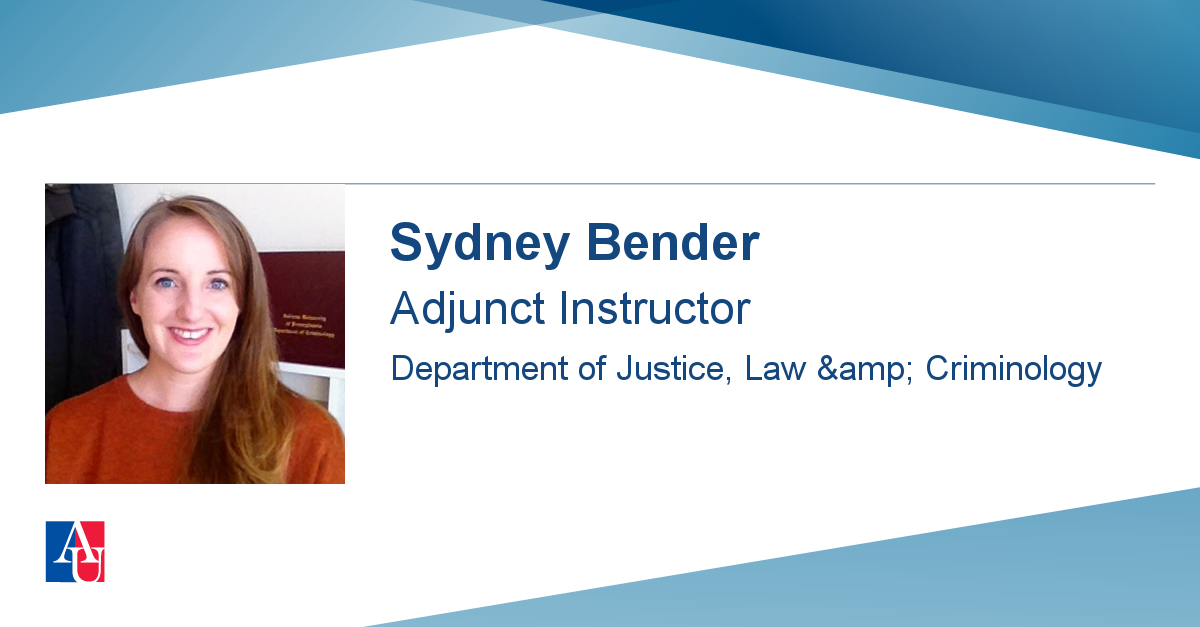 Faculty Profile: Sydney Bender | School of Public Affairs | American ...