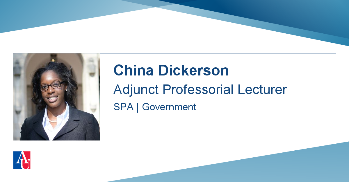 Profile China Dickerson | School of Public Affairs | American University