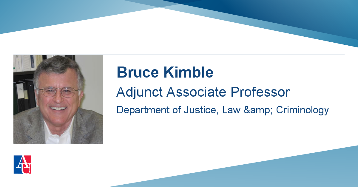 Faculty Profile: Bruce Kimble | School of Public Affairs | American ...
